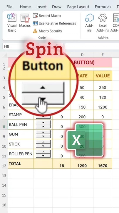 Spin button in Excel 😱 How to use pro Excel #advanceexcel - YouTube