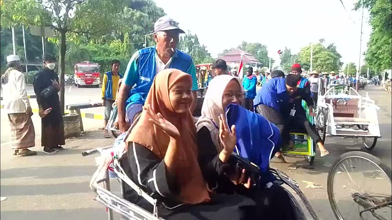 Armada becak menuju Sunan Bonang MA Unwanul falah - YouTube
