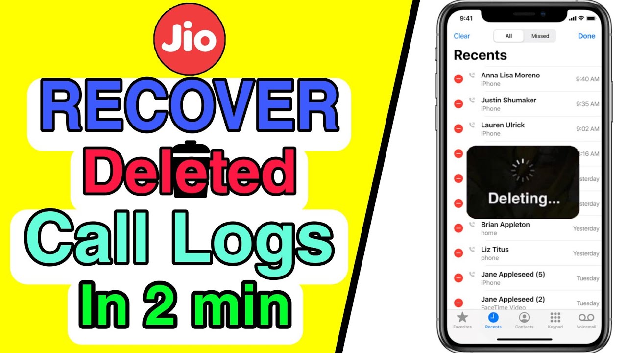 How To Recover Deleted Call Log Or List On Jio SIM card - YouTube