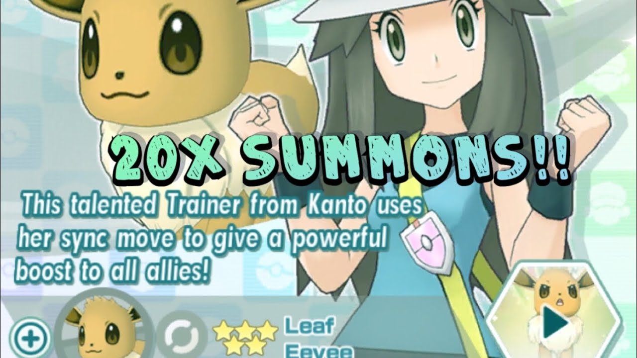 20x Summonings on Leaf banner - Pokémon Masters - YouTube