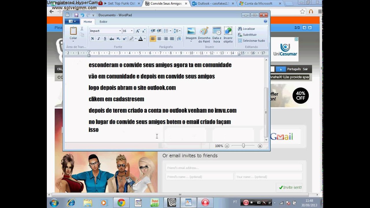 Como fazer fake no imvu 2013 - YouTube