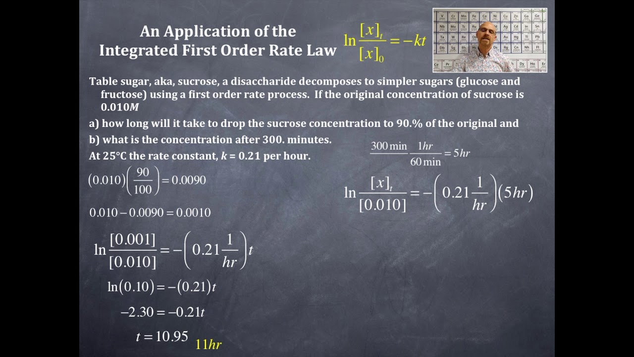 Kinetics 9: An Application of the Integrated First Order Rate Law - YouTube