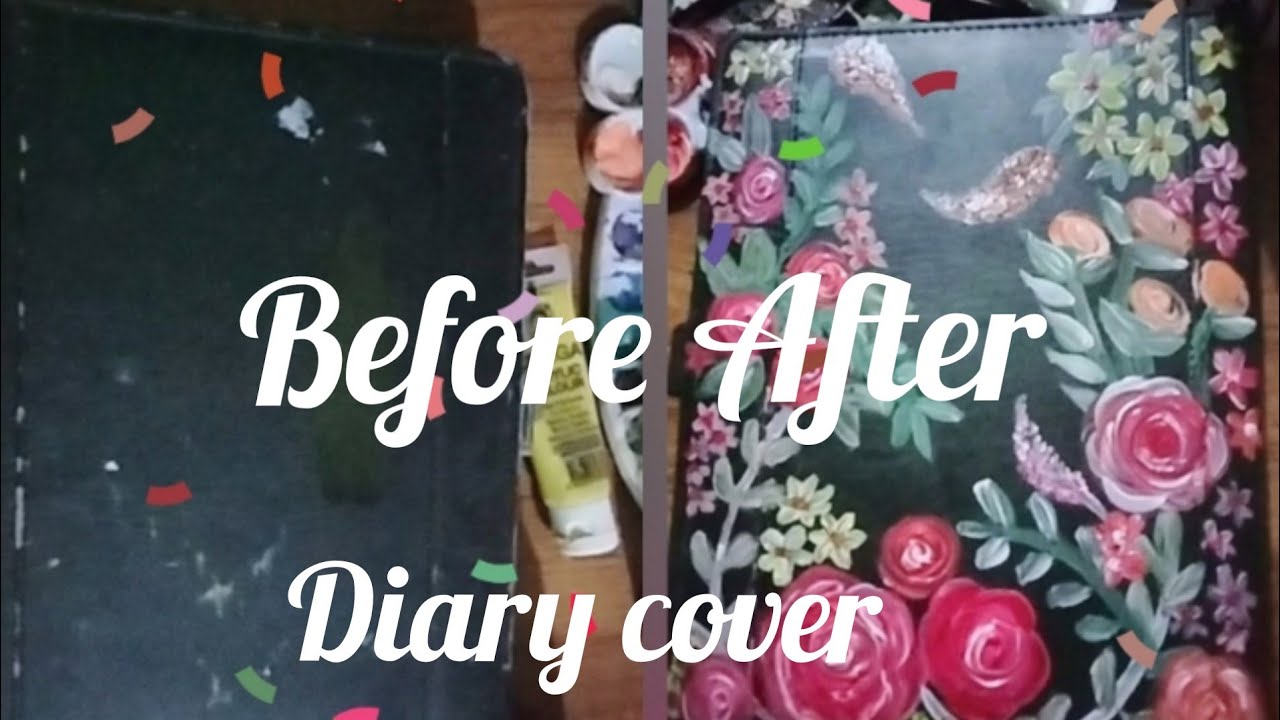 DIY Diary cover paint 🎨 with acrylic paint | How to paint diary cover ...