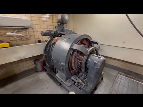 1955 Westinghouse Gearless Traction Elevator Machine Room with SC-RSBL ...
