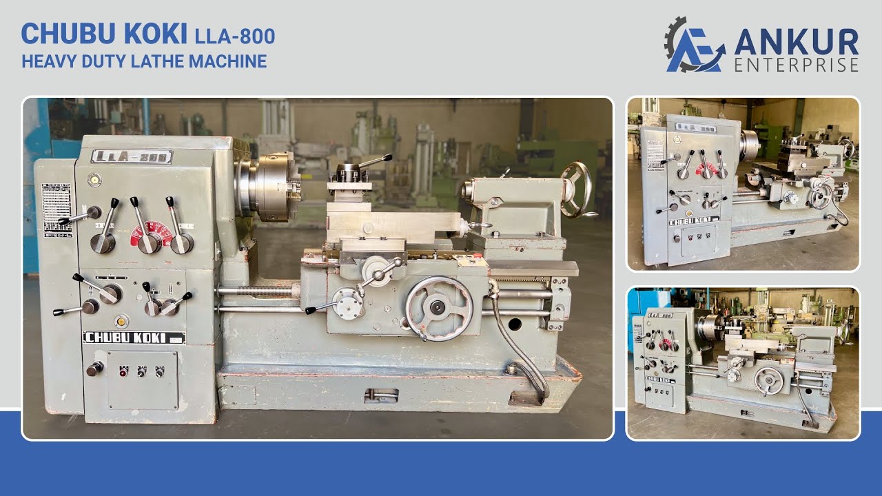 Heavy Duty Lathe Machine - Chubu Koki (Japan) LLA-800 - YouTube