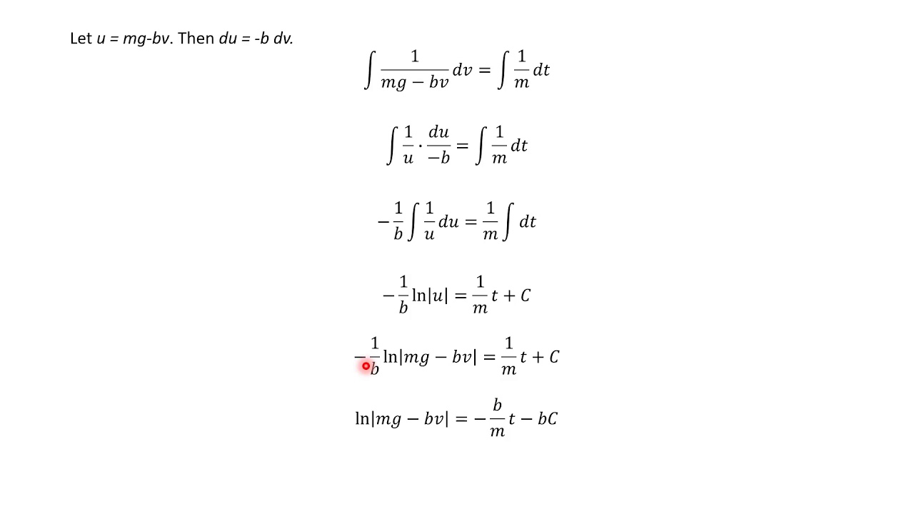 First Order Differential Equations Intro To Motion Of Falling Objects