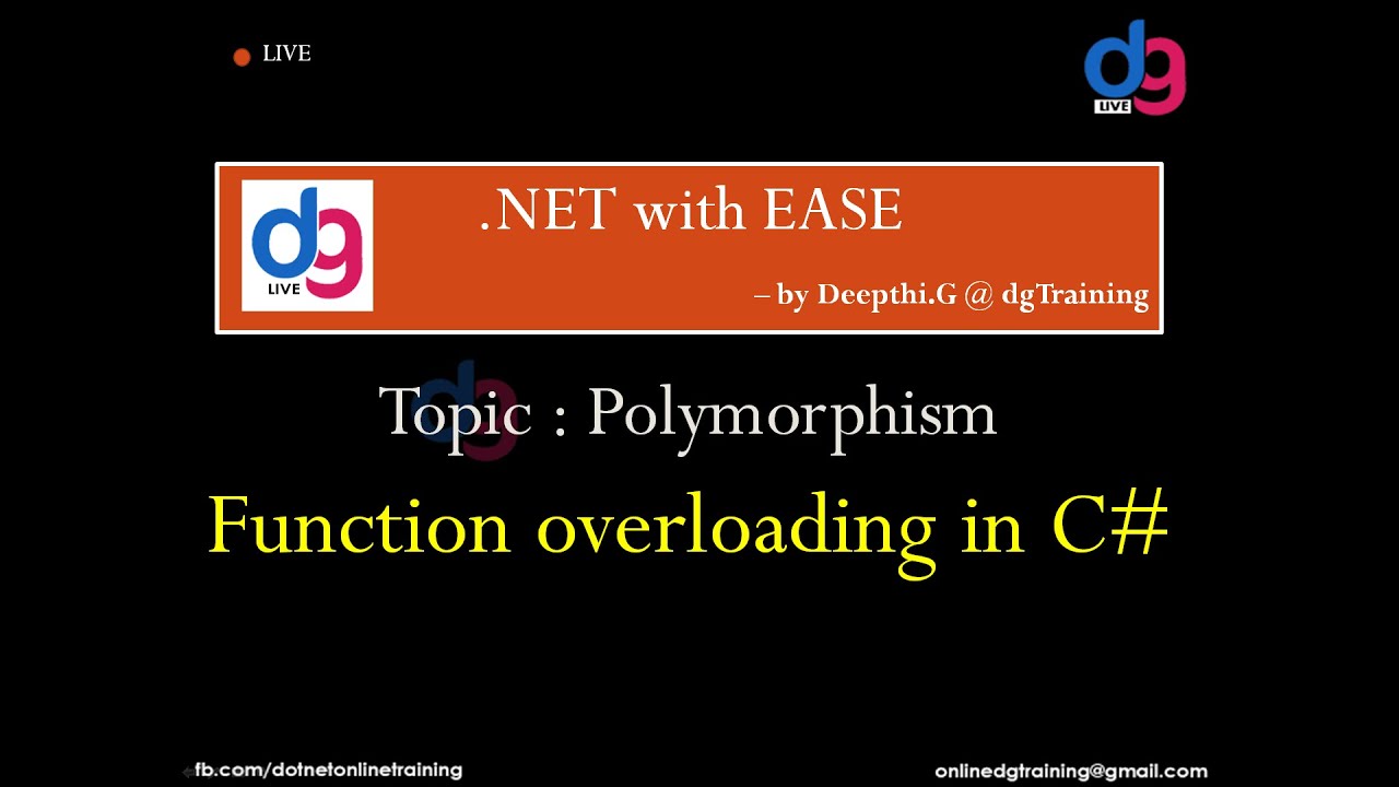 Function Overloading In C Polymorphism In C Net Online Session 6527