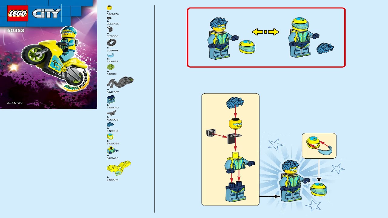 LEGO instructions - City - Stuntz - 60358 - Cyber Stunt Bike - YouTube