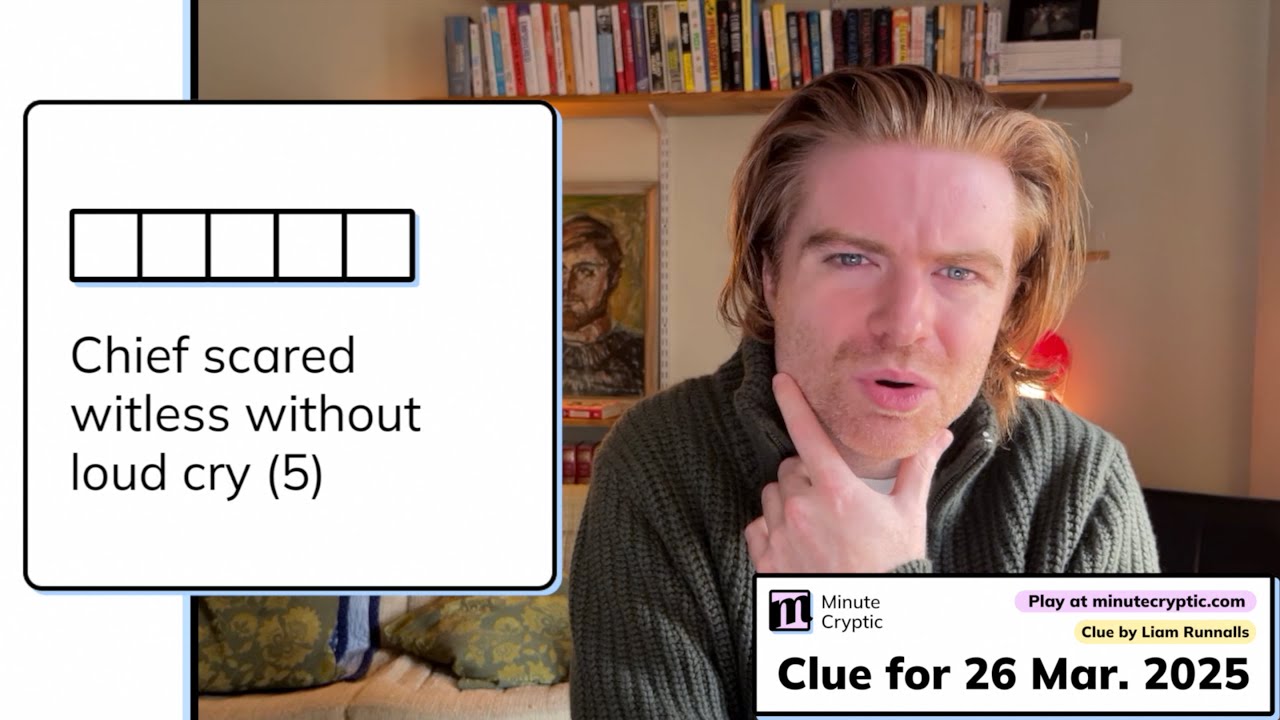 Minute Cryptic Clue 274: Chief scared witless without loud cry (5 ...