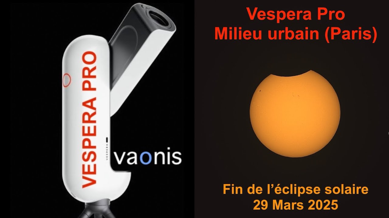 Photographie de la fin de l'éclipse partielle du Soleil avec Vespera ...