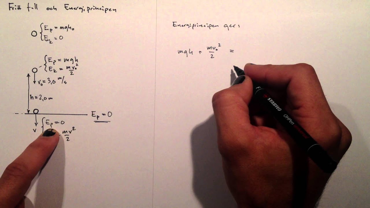 Fritt fall och Energiprincipen - YouTube