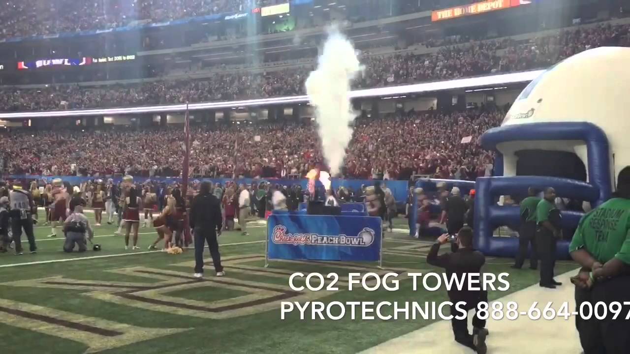 Co2 Cryo Cannos and Pyro Chick Fil A Peach Bowl - YouTube