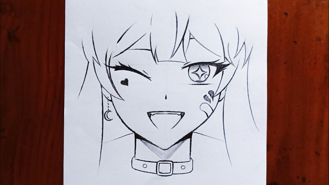Easy Anime Sketch | How To Draw Cute Anime Girl For beginners - YouTube