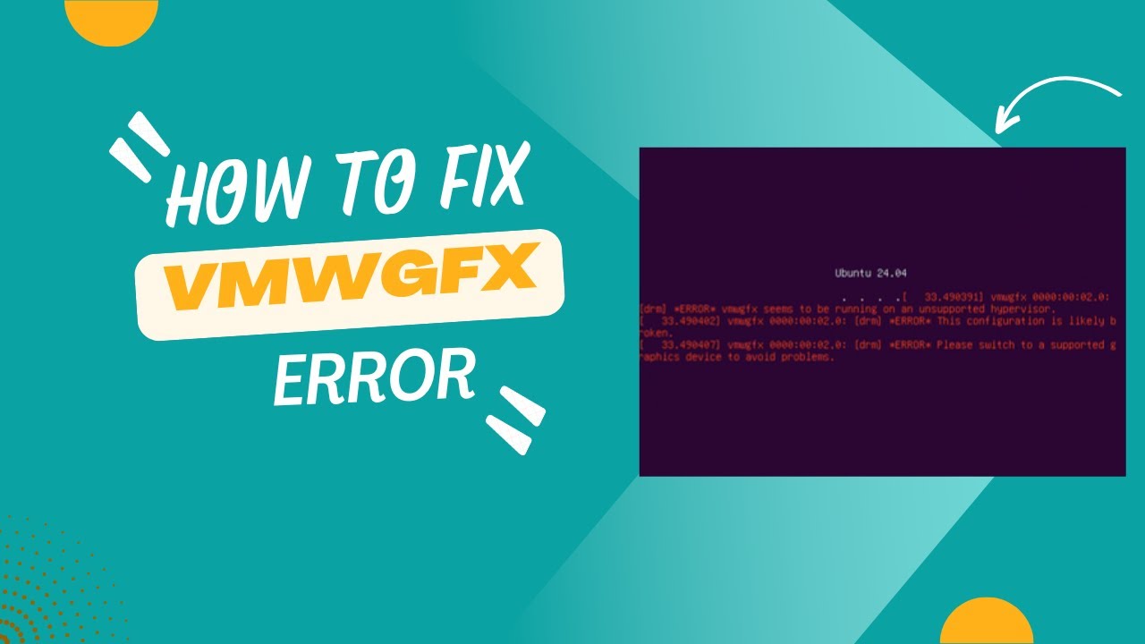 How To Fix Vmwgfx Error In Ubuntu Quickly Youtube