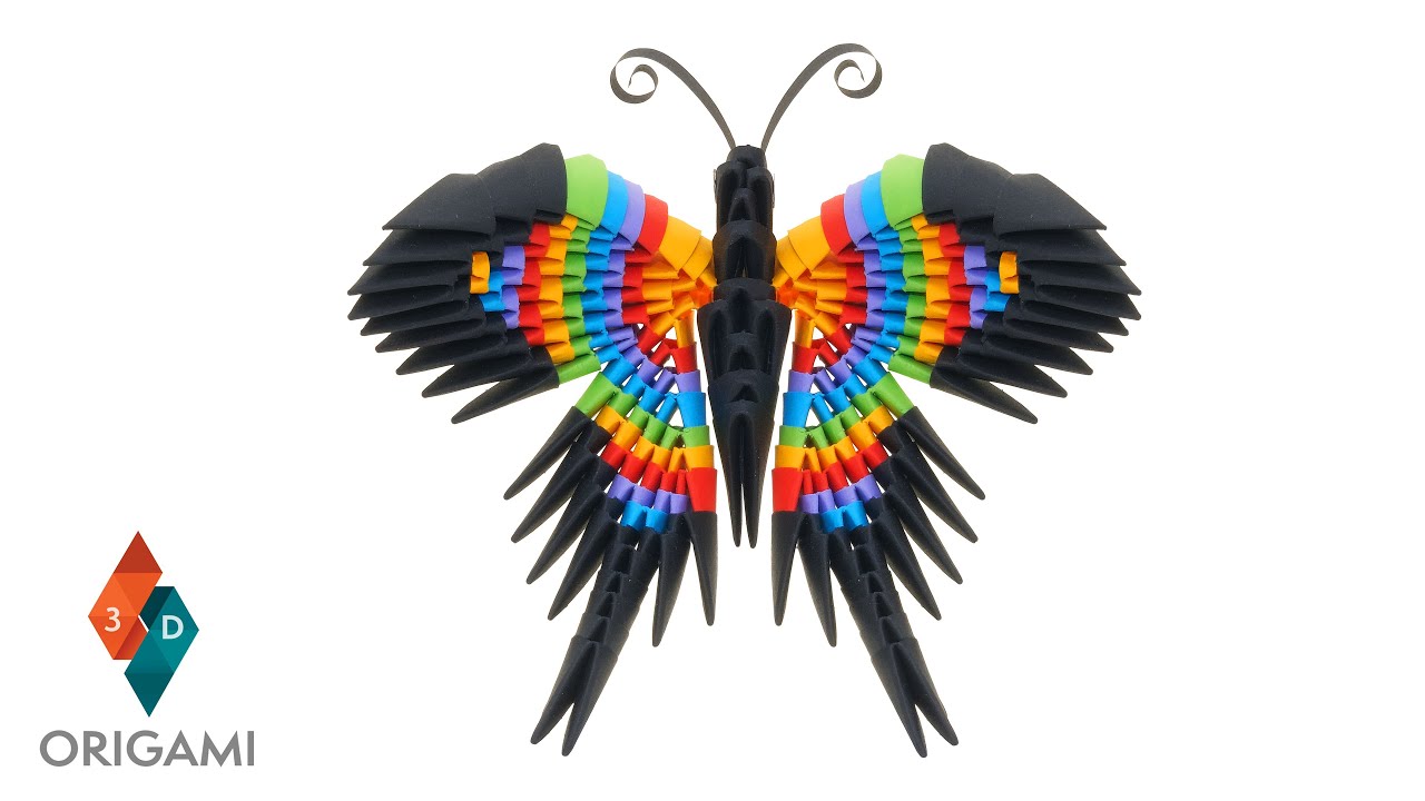 3D Origami - Butterfly - Tutorial - YouTube
