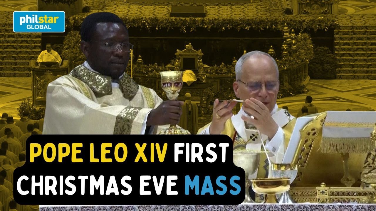 Leo XIV leads first Christmas Eve mass as pope - YouTube