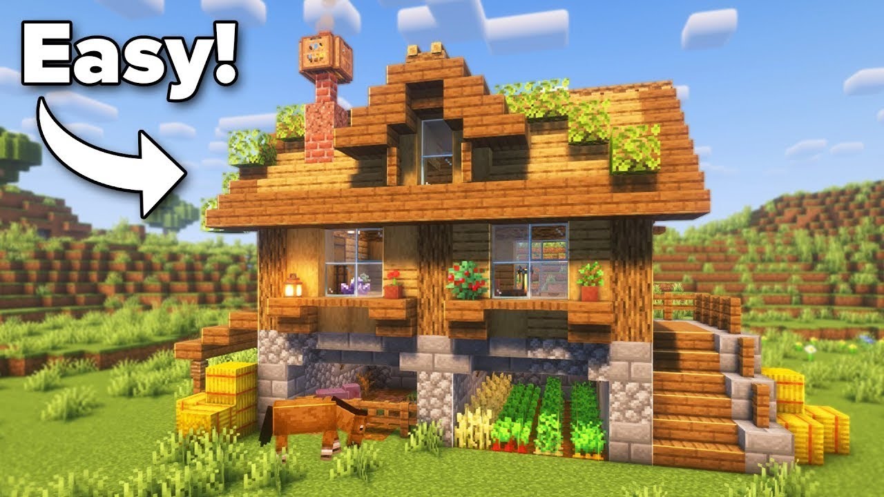 Minecraft Survival Base Design | Easy Starter House Idea - YouTube