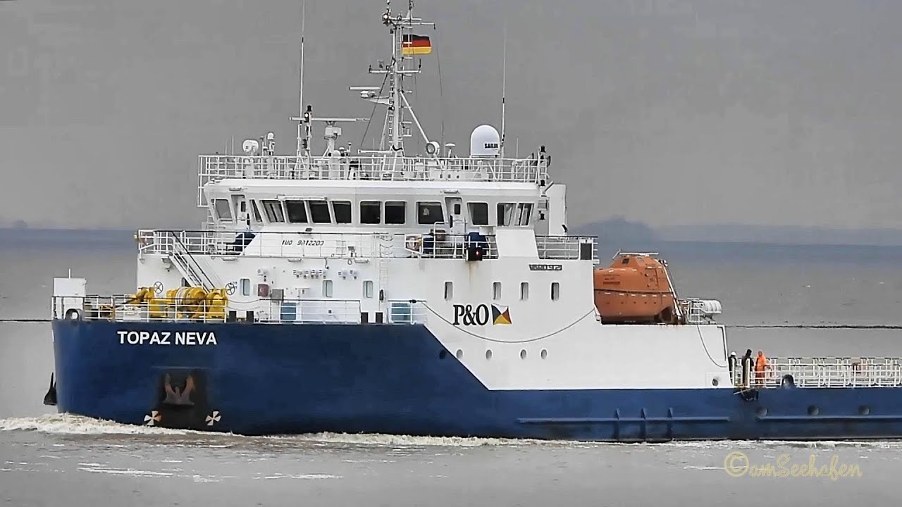 Bergfahrt Seeschiff TOPAZ NEVA cargo seaship River Ems Dollart Emden ...
