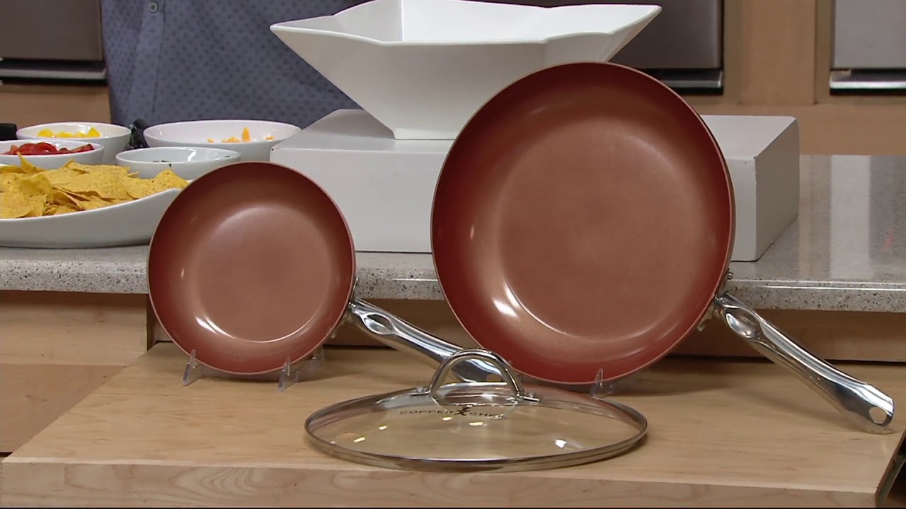 Copper Chef 8" Round Pan and 12" Round Pan with Lid on QVC - YouTube