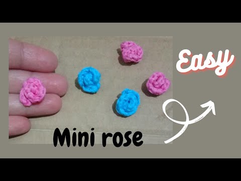 Tutorial mini rose ~ Crochet - YouTube