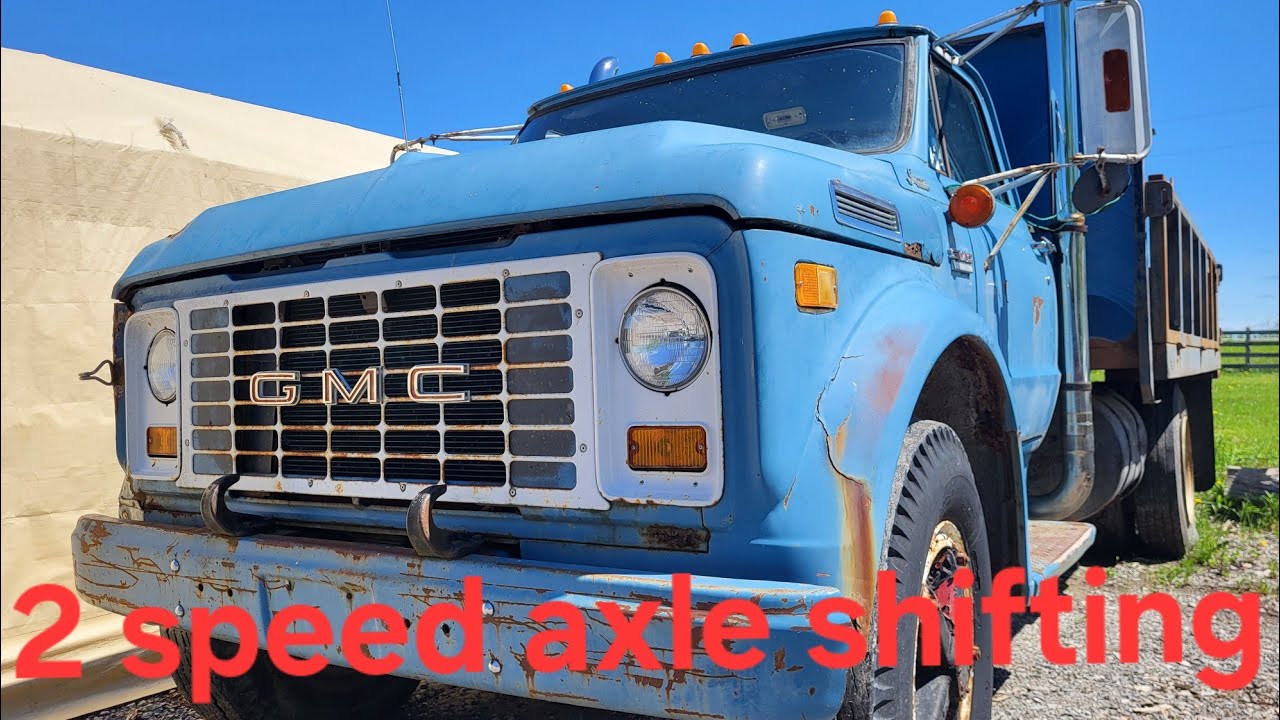 1972 GMC 6500 shifting a 2 speed rear axle 5spd trans 366 big block 4 ...