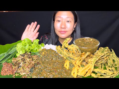 Famous Manipuri Dish Hawaijar Chagempomba, Chives Bora Stink Bean Singju Hawaijar Chutney Mukbang 