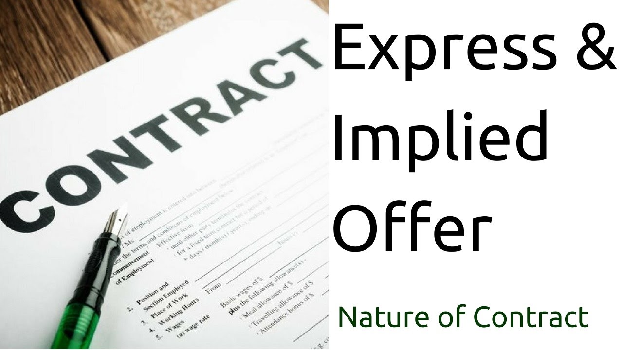 Learn Express and Implied Offer | Nature of Contract | Offer | CA CPT ...