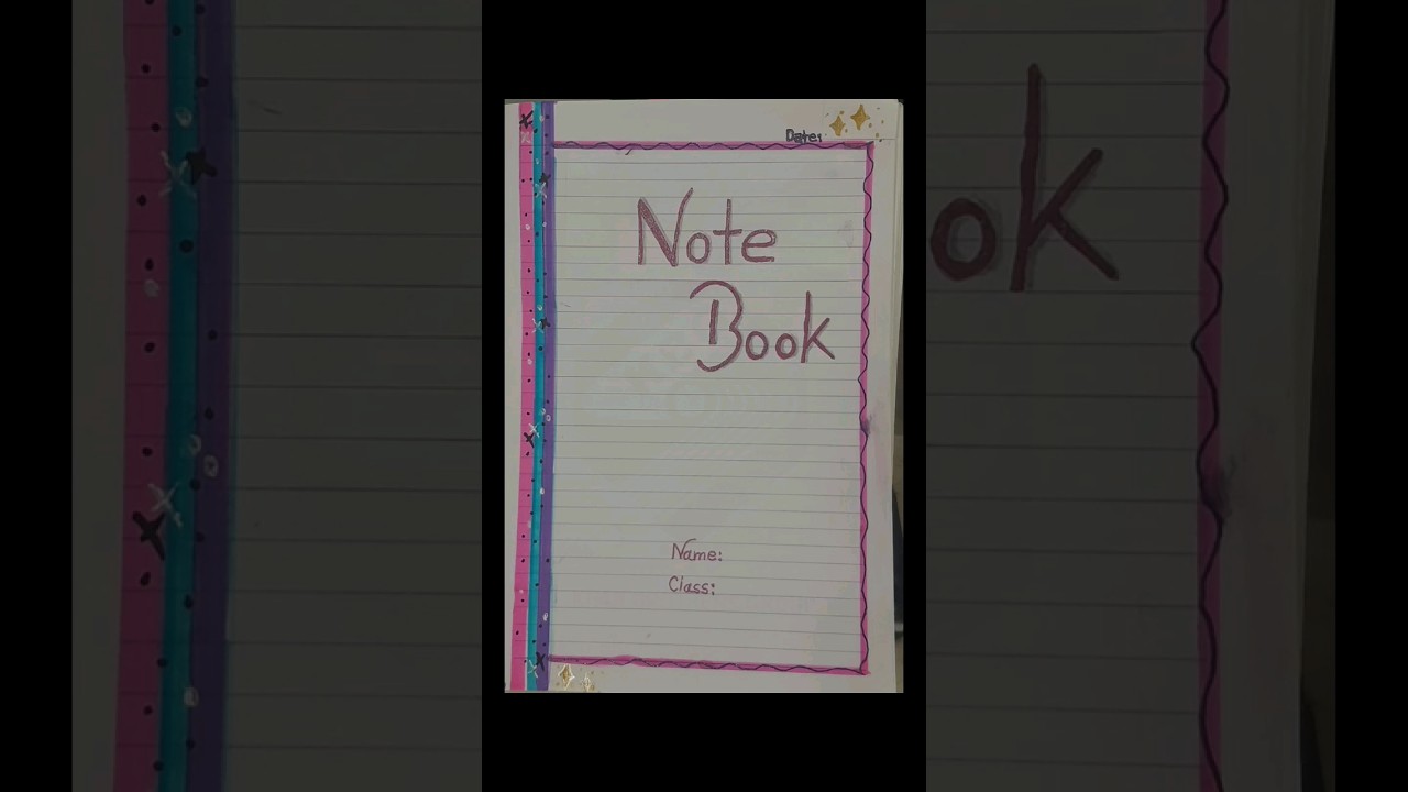 Note Book cover page idea || #craft #art #viral #youtubeshorts # ...