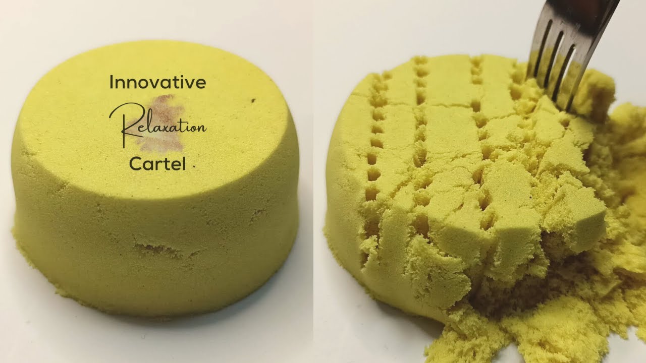 Most Satisfying and Relaxing Video | Crunchy Yellow Kinetic Sand | Sand ...