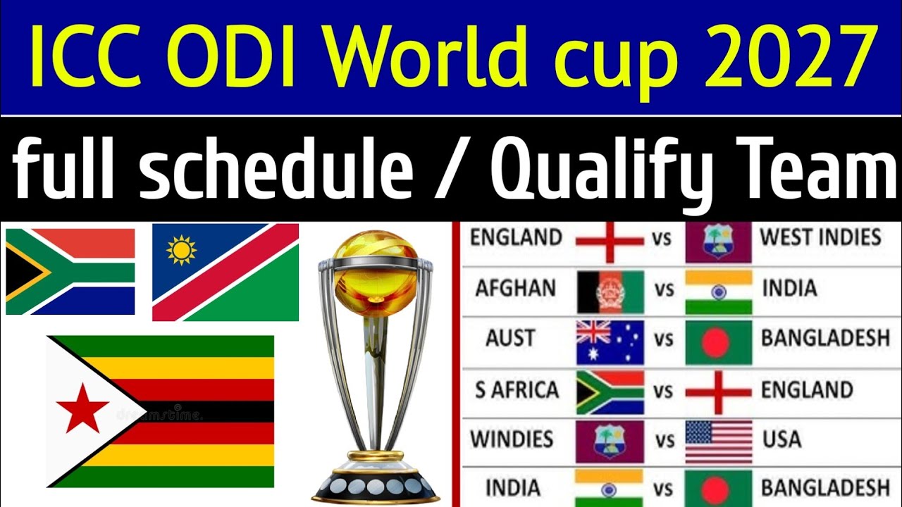 ICC ODI world cup 2027 schedule date host venus /ODI world cup 2027 ...