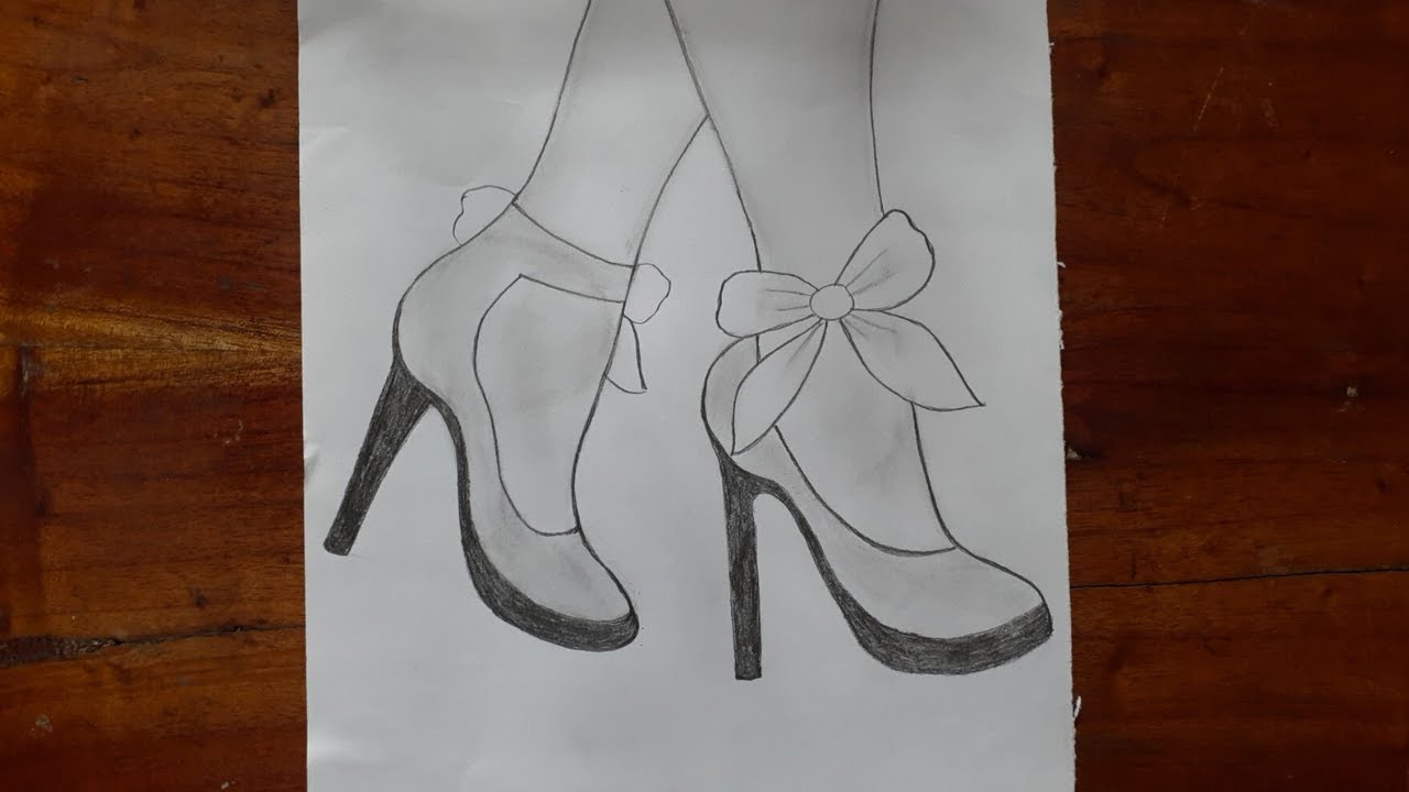 How to draw feet with high heels || Pencil sketch for beginners ...