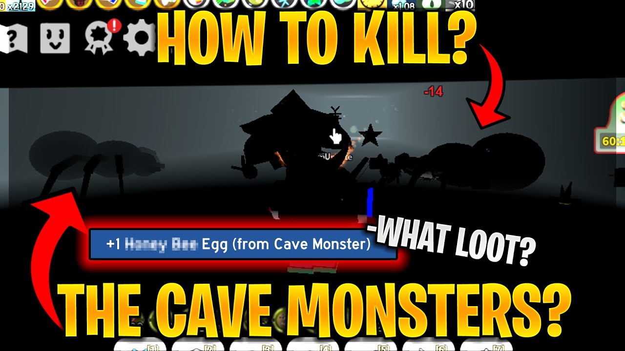 this is how u kill the cave monsters... | bee swarm simulator - YouTube