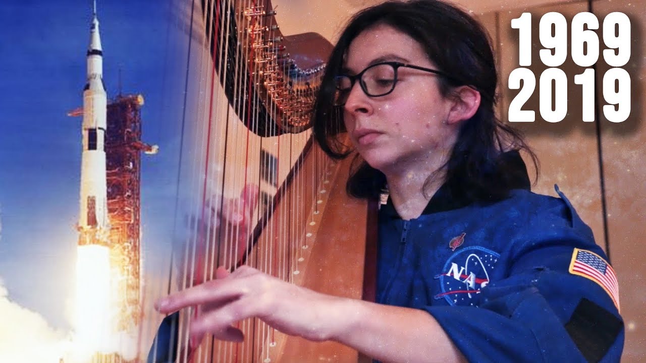 Harp celebration of the 50th Anniversary of the Moon Landing - YouTube