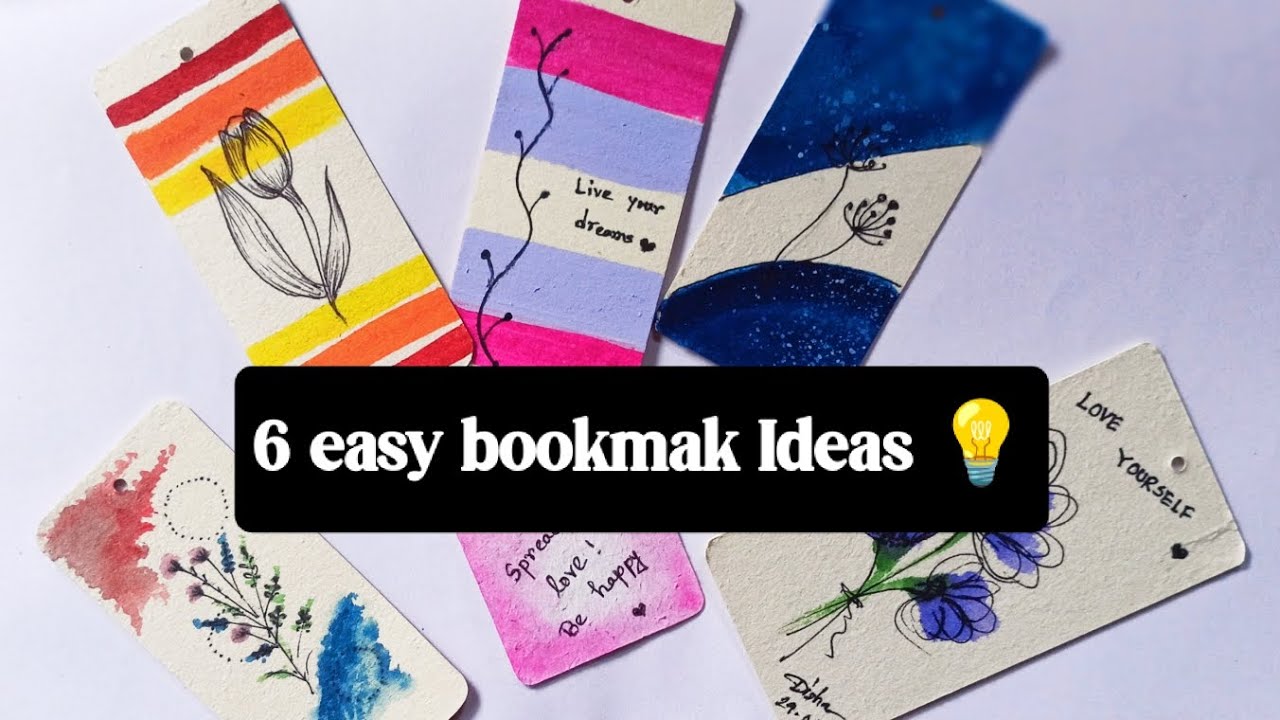 DIY 6 bookmark Ideas 💡 ll step by step ll watercolor ll@etc_by_Disha ...