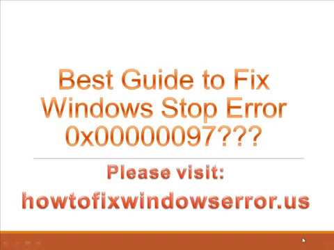 Best Guide to Fix Windows Stop Error 0x00000097 - YouTube