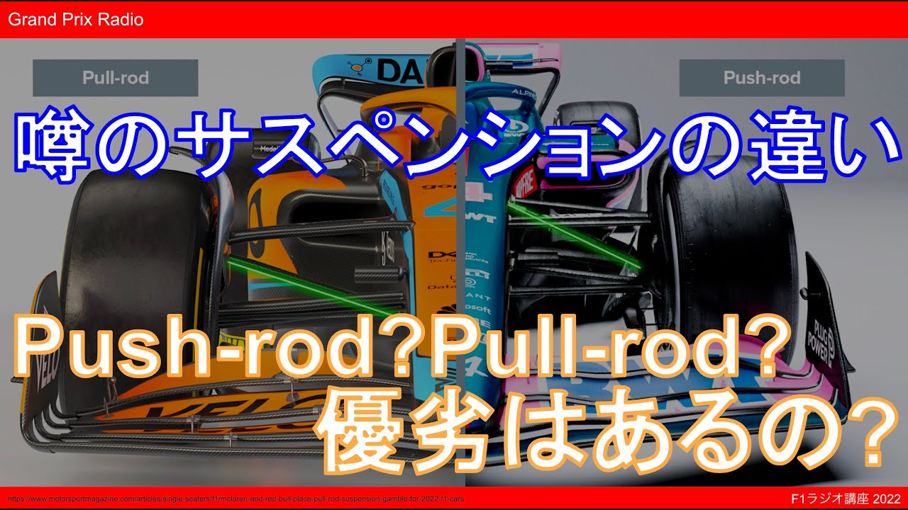 F1 2022年に話題のサスペンションの違い - Push-rod/Pull-rod - 違いを学ぶ - YouTube