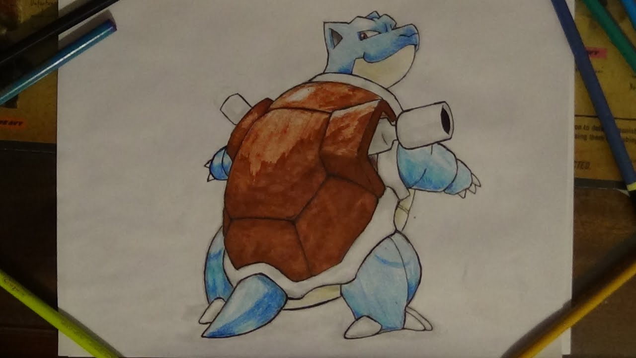 My Pencil & Ink Drawing: Blastoise: "Pok'emon" - YouTube