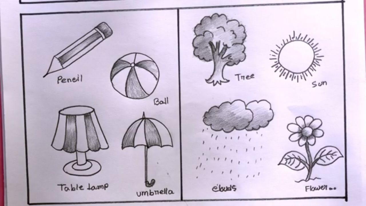 How To Draw Man Made Things & Natural Things/Natural Things Drawing ...