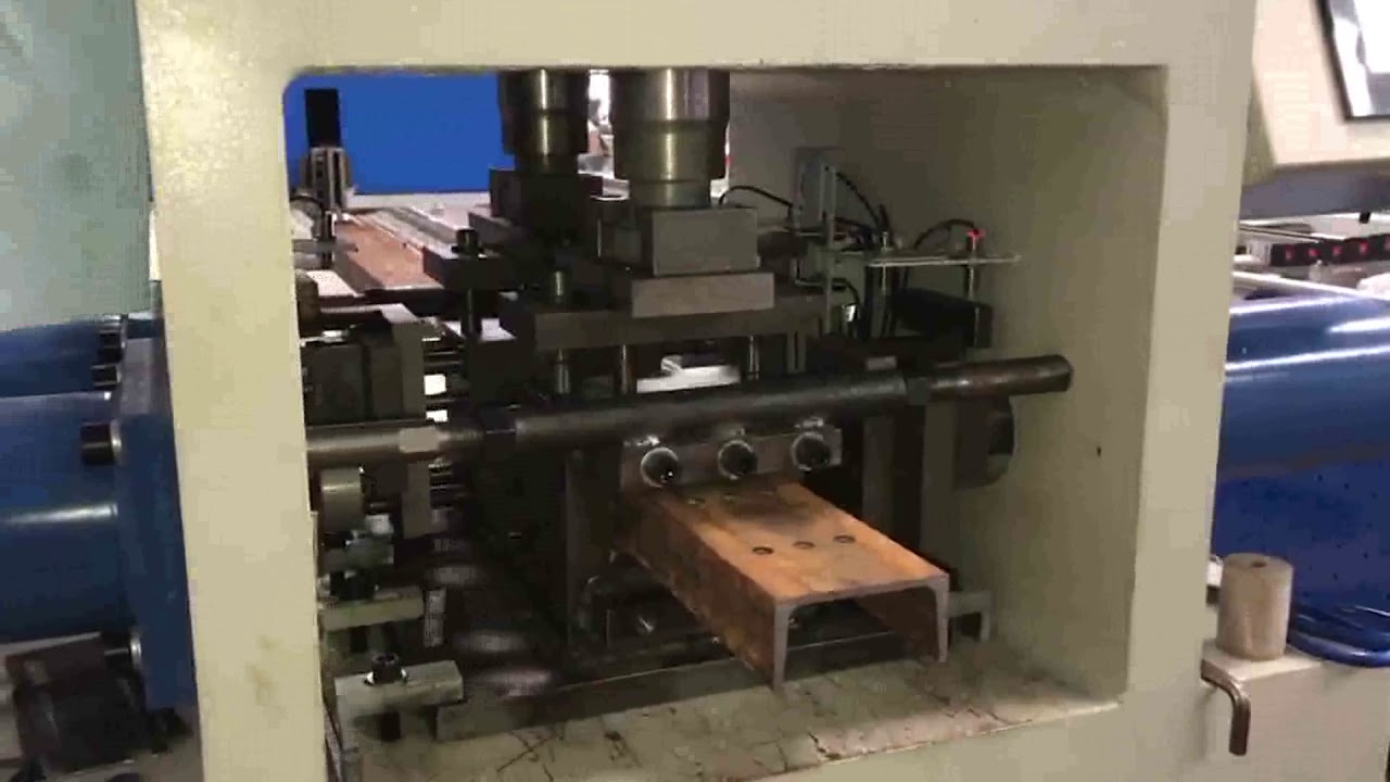 6 Cylinders CNC Hydraulic Channel Steel Punching Machine - YouTube