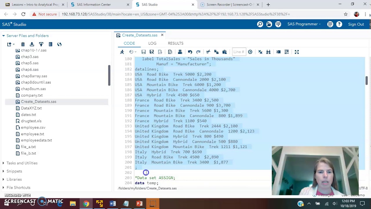 bas150 CreateDatasets - YouTube