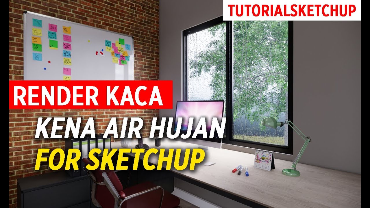 Render Kaca kena Air Hujan di Enscape Rendering RainGlass for SKetchup ...
