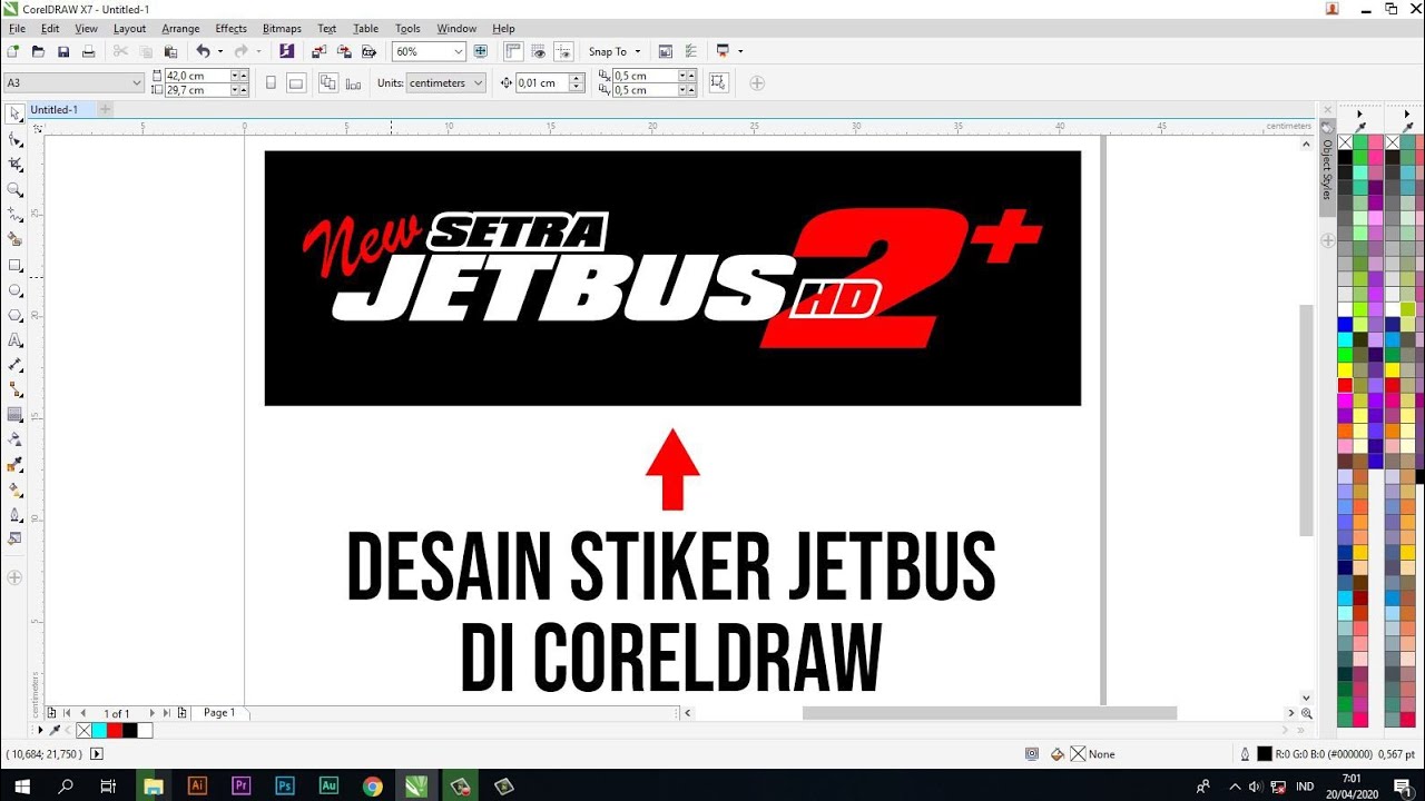 desain sticker jetbus di coreldraw x7 - YouTube