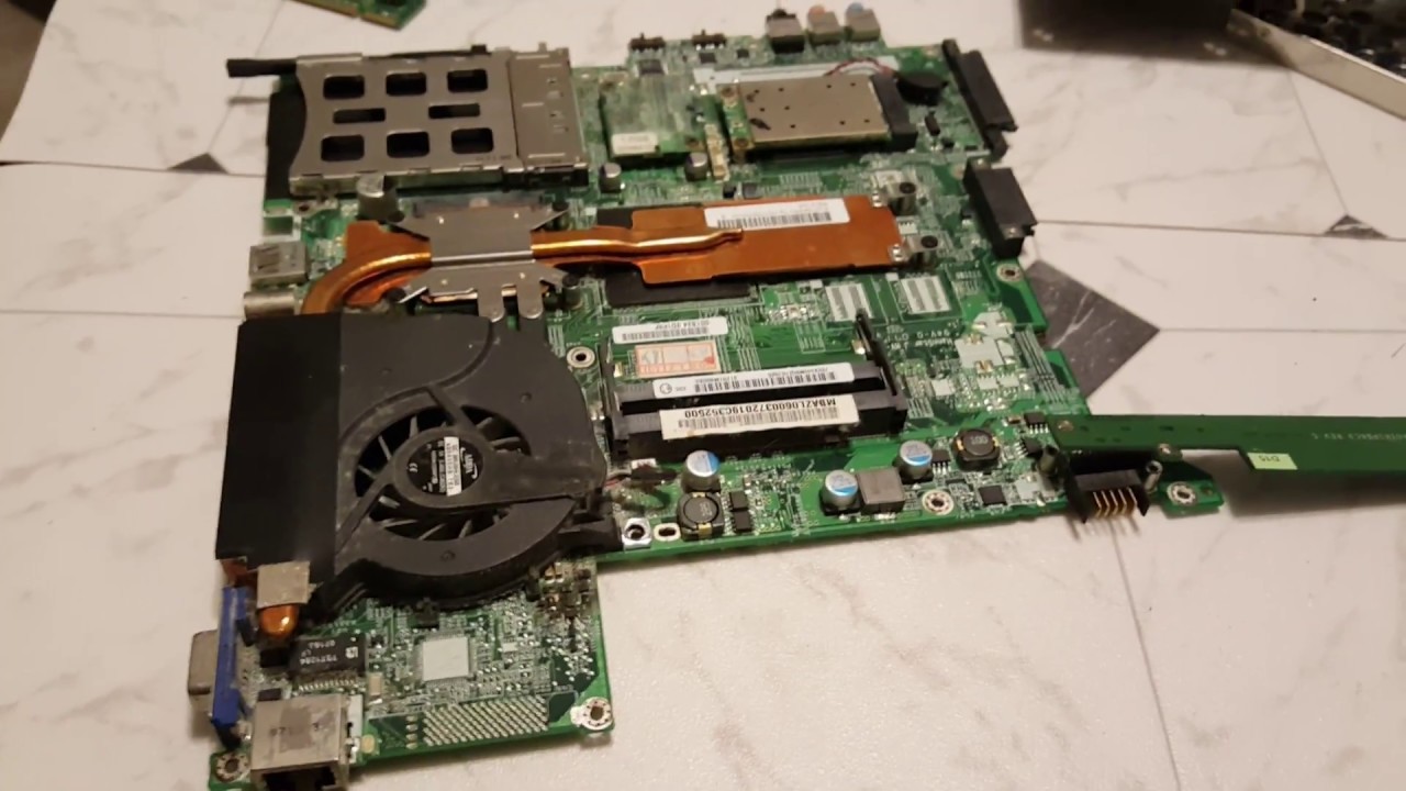 Motherboard shorted out- taking apart an 11 year old acer 3680 laptop ...