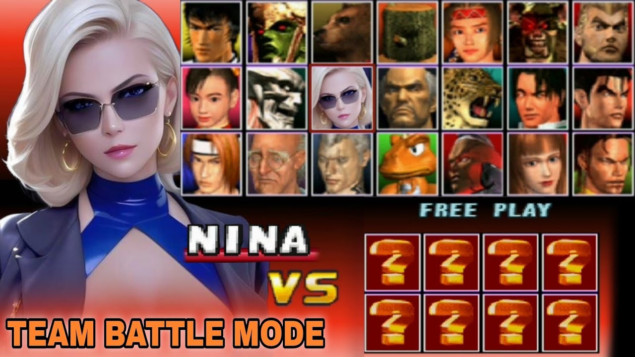 NINA vs 8 ( Tekken 3 ) TEAM BATTLE MODE - Gameplay 2024 | TN6 Gamer - YouTube