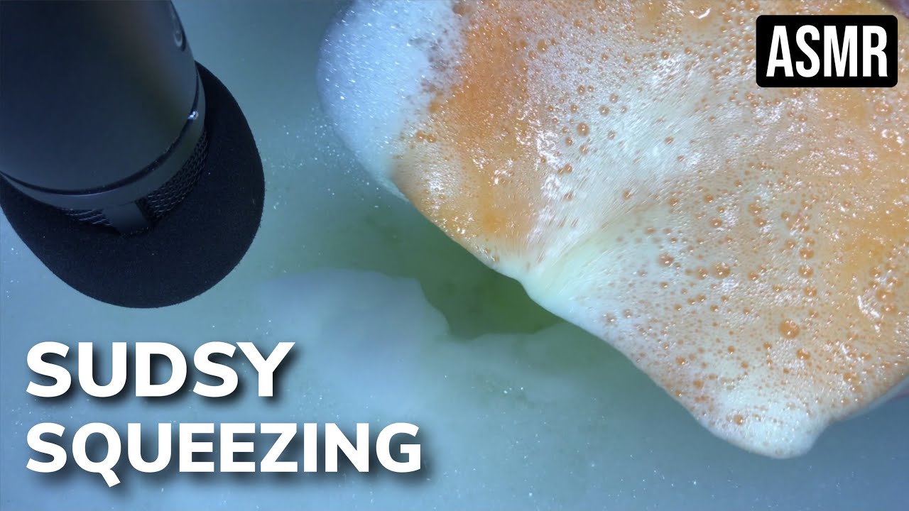 Test squeezing | Soapy sudsy squeezing sponge, foam sounds ASMR - YouTube