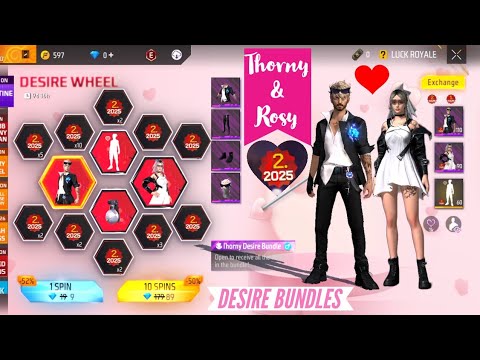 New Thorny Desire Bundle & Rosy Desire Bundle in Free Fire | Valentine ...