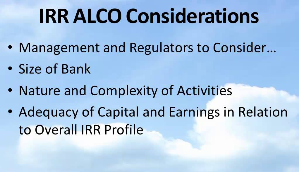 Bank Training Program: IRR ALCO Considerations - YouTube