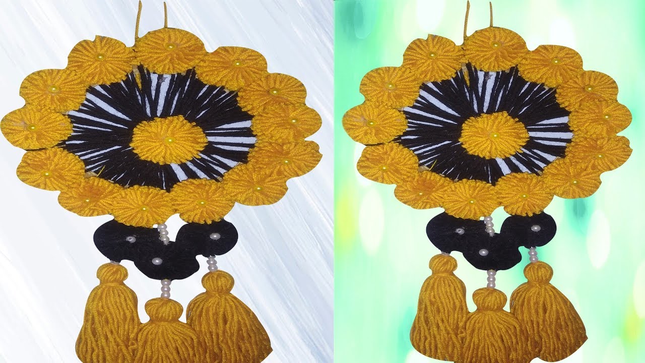 Easy Wall Hanging Out of Wool !!! Beautiful Home Decor Idea ,DIY ROOM ...