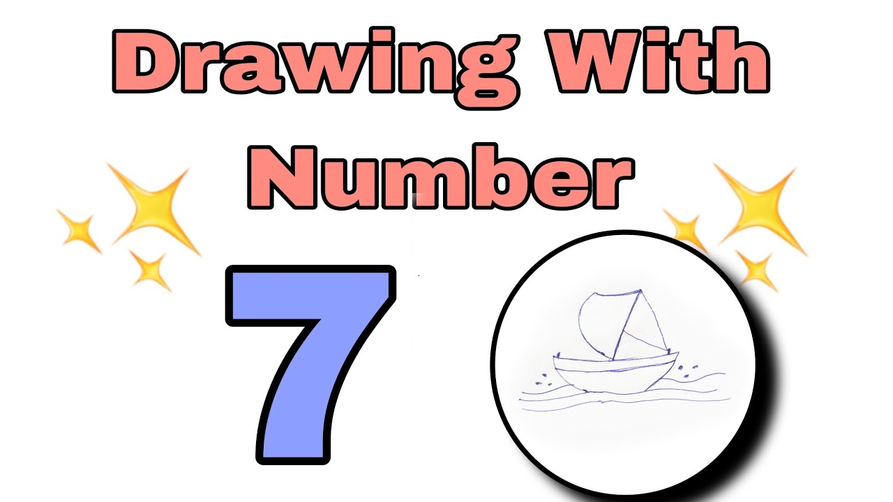 Drawing With Number 7 || Numbers Drawing - YouTube
