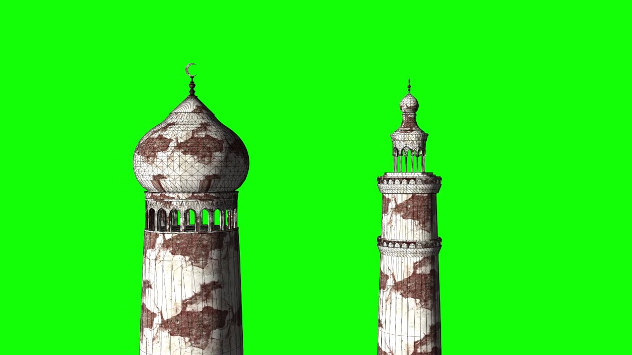 Old building on a green screen, mosque. Download footage on a green ...